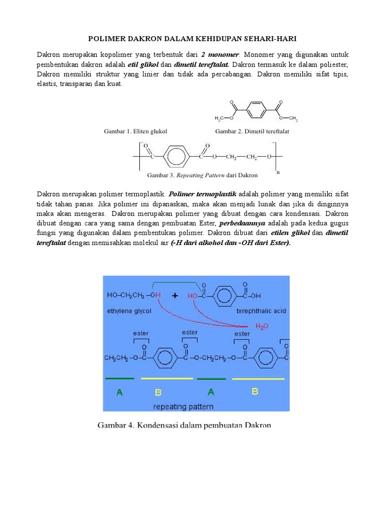 Polimer Dakron Dalam Kehidupan Sehari | PDF
