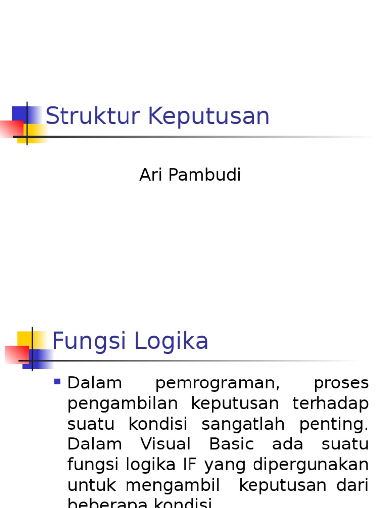 Struktur Keputusan Pemrograman Visual Pertemuan 5 Pdf