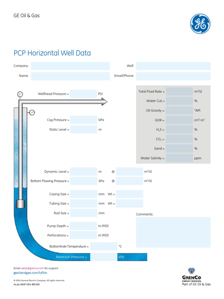 PCP Horizontal Well Data: GE Oil & Gas | PDF