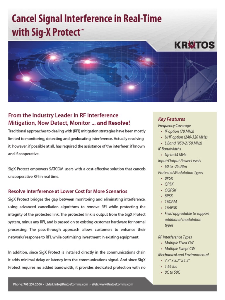 Cancel Signal Interference in Real-Time - SigX Protect Kratos | PDF ...
