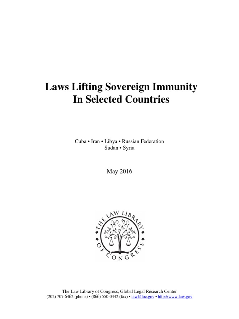 Laws Lifting Sovereign Immunity in Selected Countries | PDF | Sovereign ...
