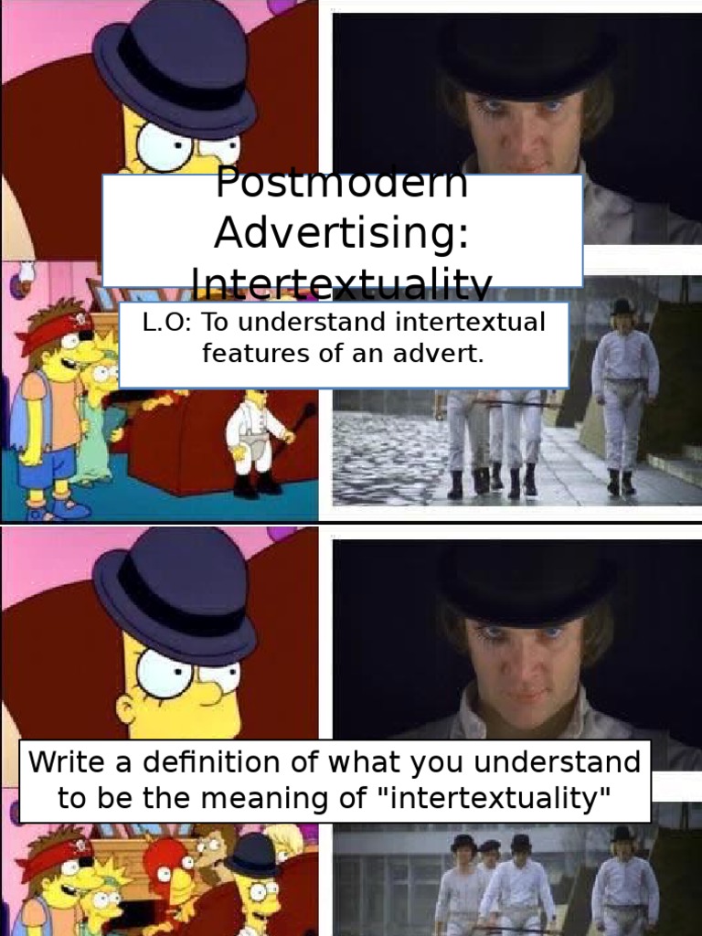 L14 Postmodern Adverts Intertextuality - Prezi | Download Free PDF ...