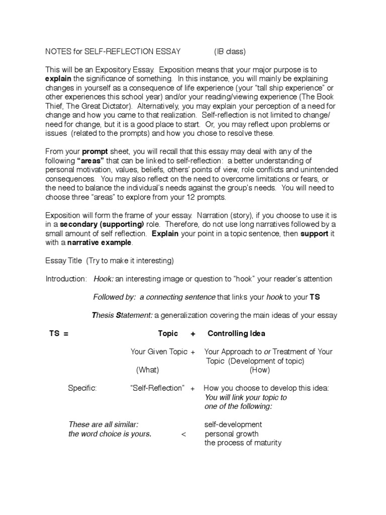 Self - Reflection Notes | Download Free PDF | Essays | Narrative