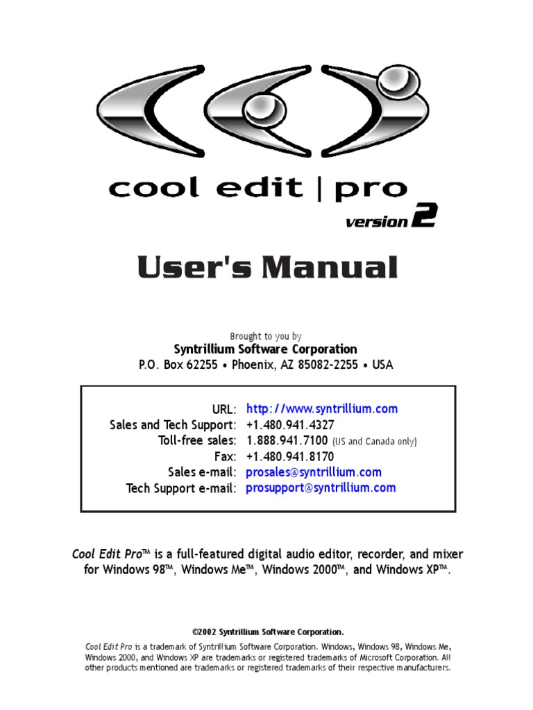 Cool Edit Pro 2 Manual PDF | PDF | Icon (Computing) | Button (Computing)