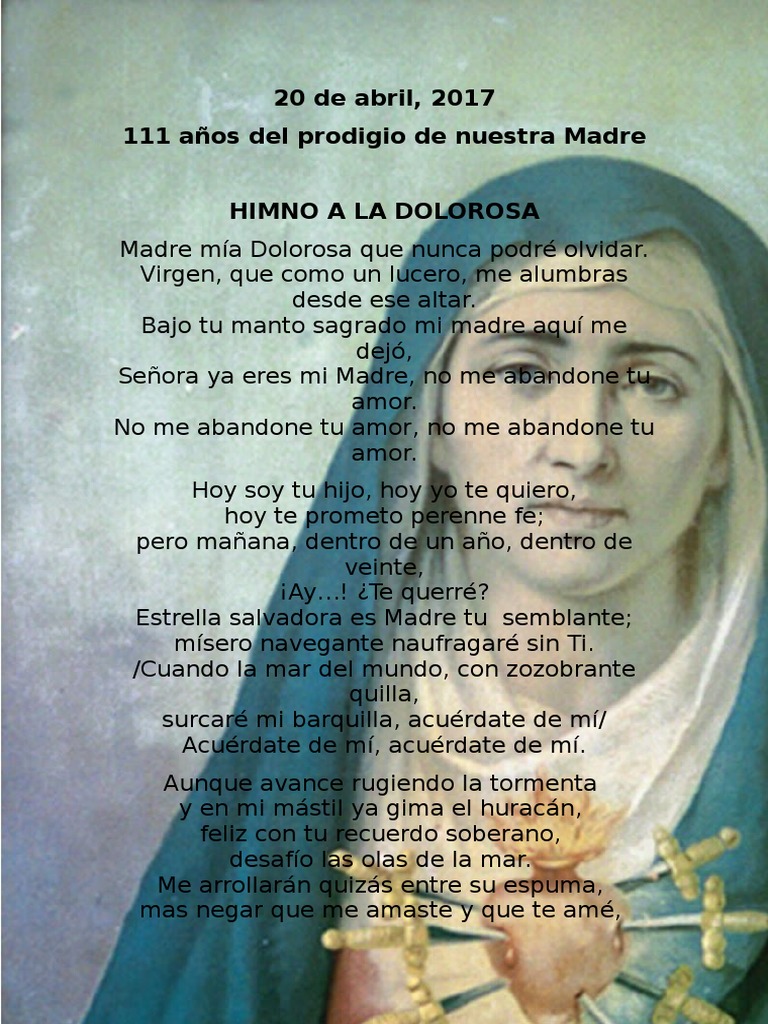 Himno A La Dolorosa | PDF