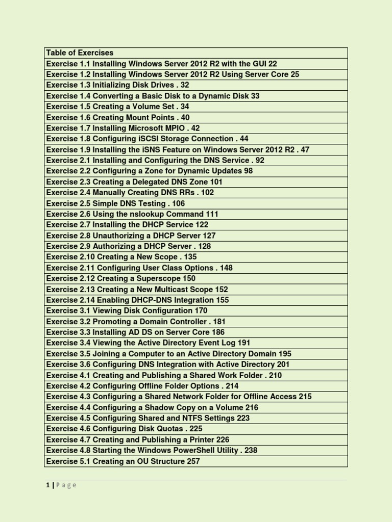 Table of Exercises | PDF | Group Policy | Active Directory