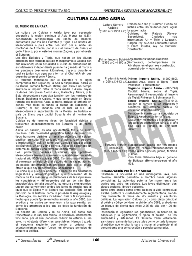 Cultura Caldeo-Asiria en Mesopotamia | PDF | Mesopotamia | Asiria
