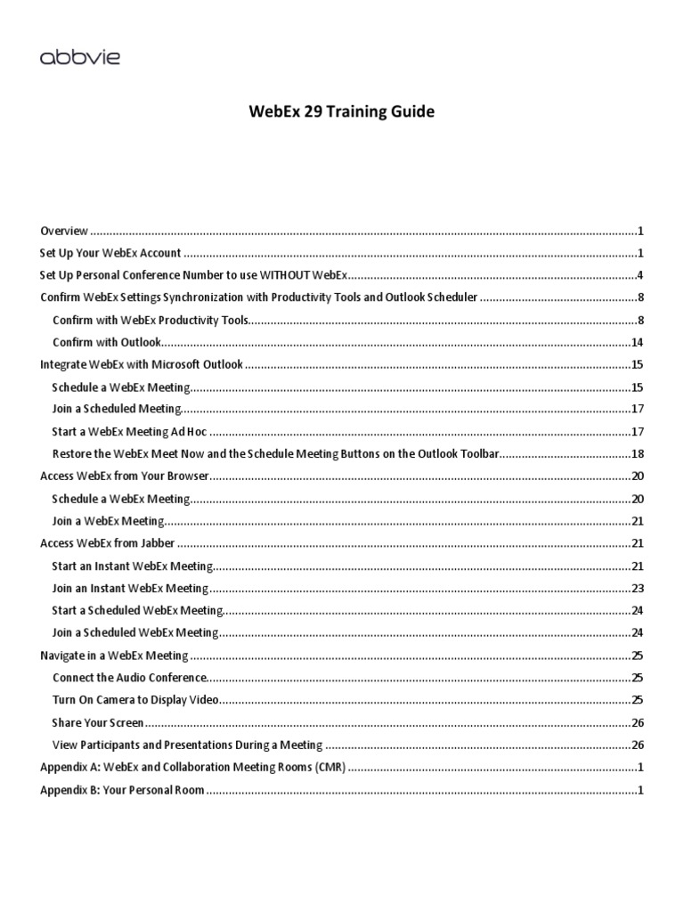 WebEx Full User Guide | PDF | Microsoft Outlook | Icon (Computing)