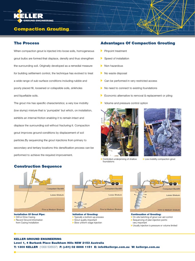 Ficha Técnica Keller - The Soilconcrete - Compaction Grouting Process ...
