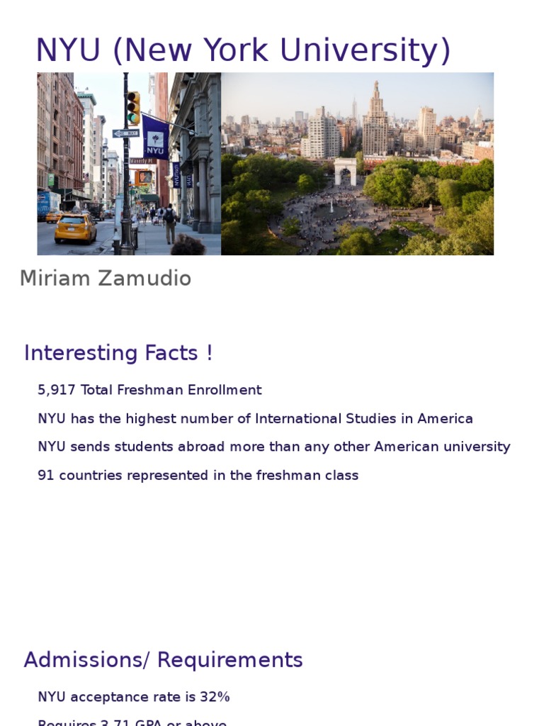 NYU Admissions and Freshman Facts | PDF