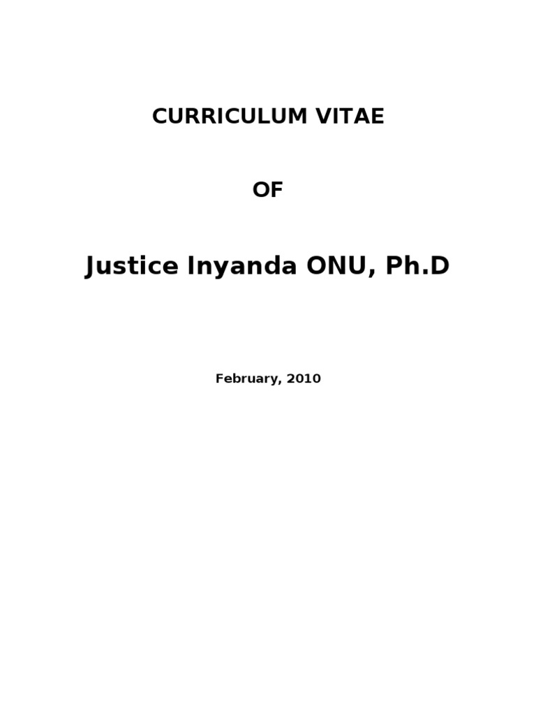 Academic Profile: Justice Inyanda ONU | PDF | Nigeria | World Bank