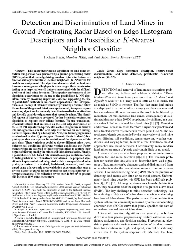 Ehd | PDF | Statistical Classification | Radar