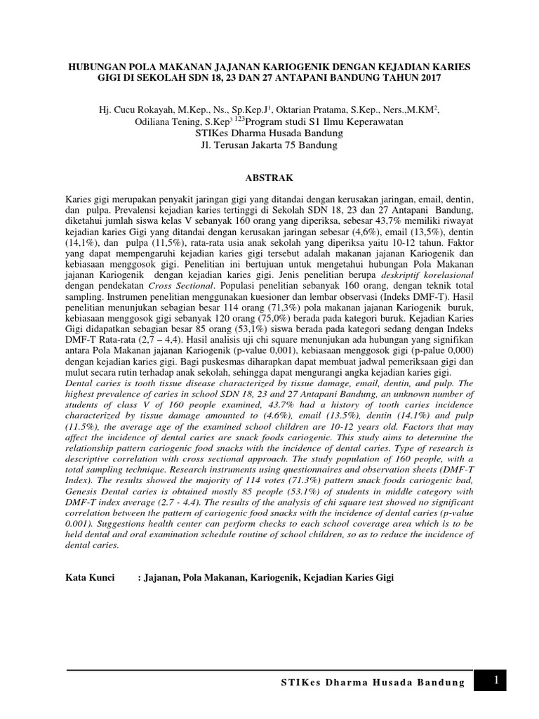 Jajanan Kariogenik dan Karies Gigi | PDF | Sains & Matematika