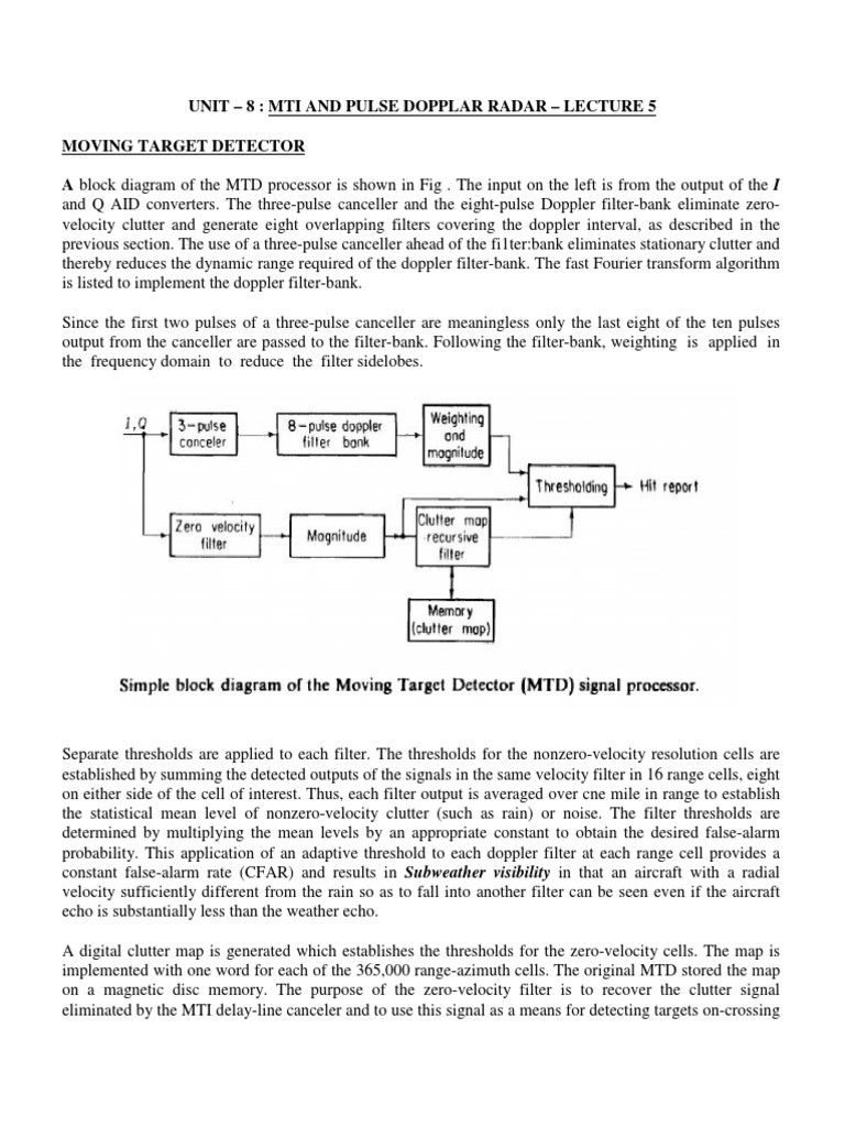 Moving Target Detector | PDF | Radar | Detector (Radio)