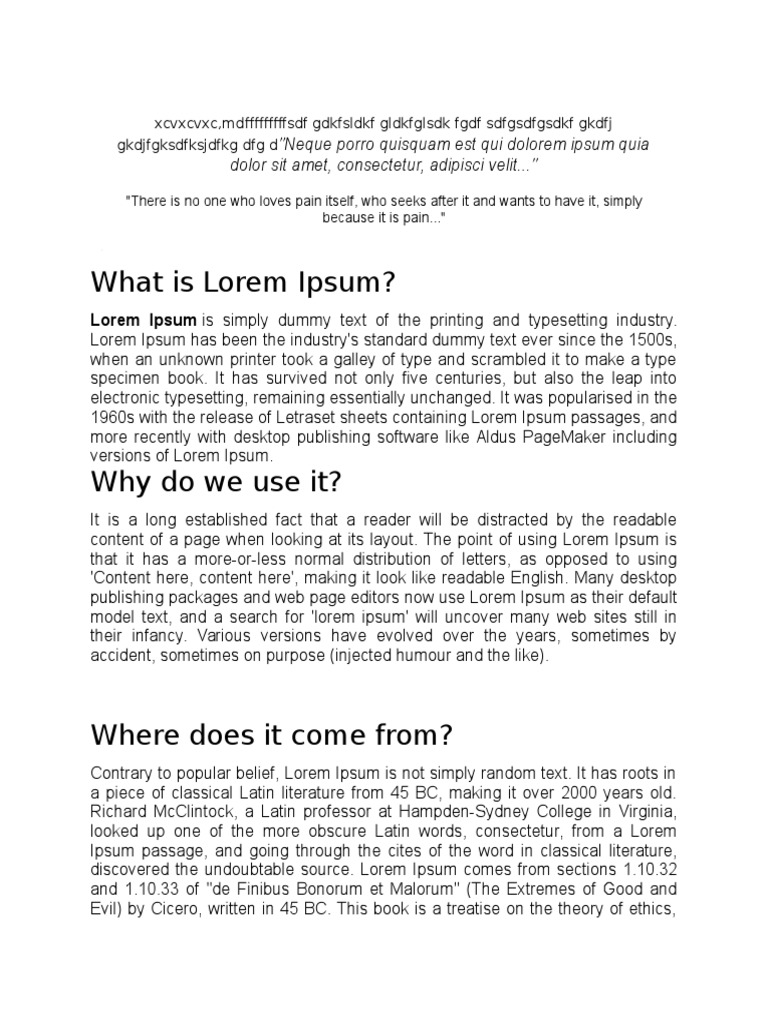 What Is Lorem Ipsum?: "Neque Porro Quisquam Est Qui Dolorem Ipsum Quia ...