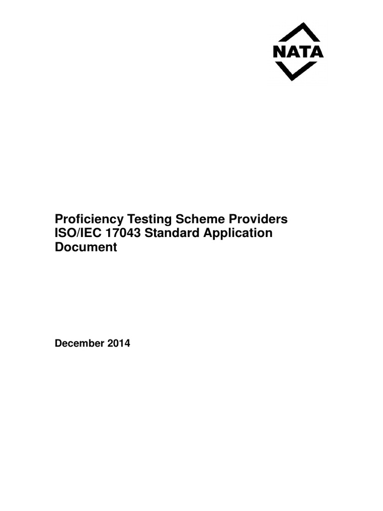 Proficiency Testing Scheme Providers ISO IEC 17043 Standard Application ...