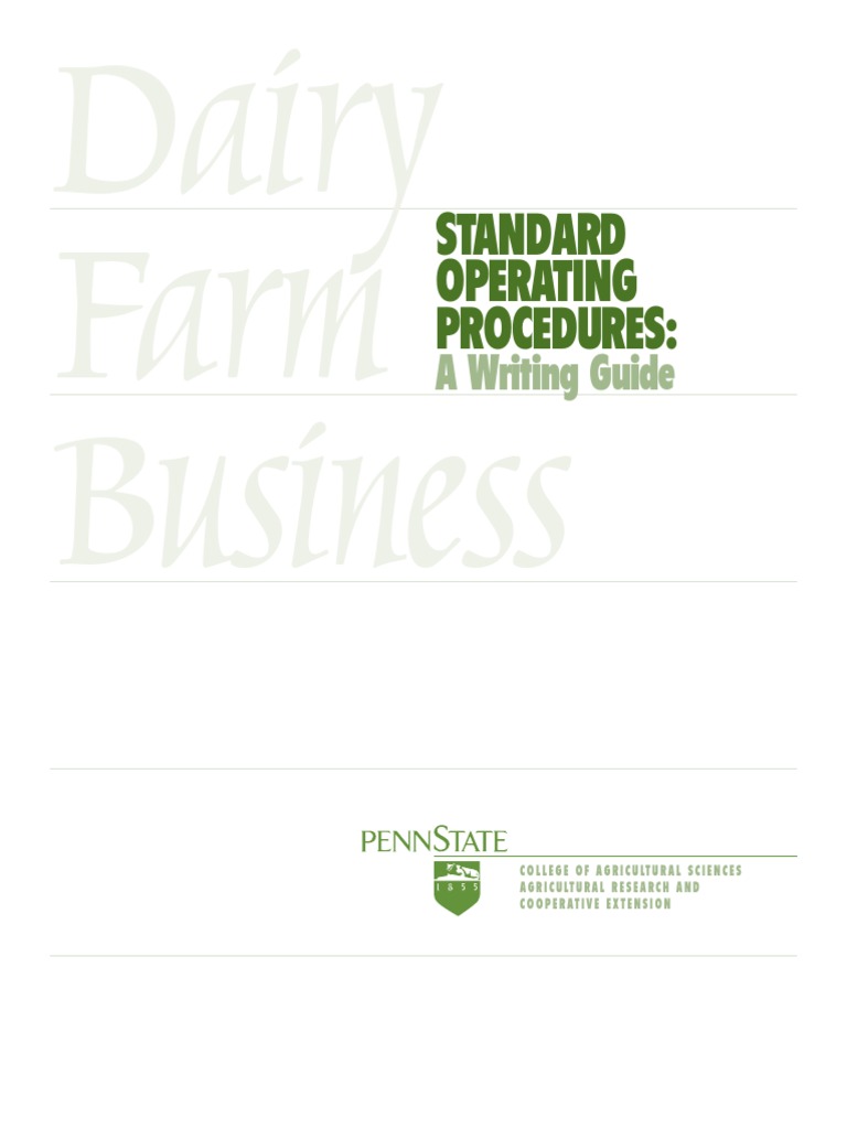 Standard Operating Procedures - A Writing Guide | Dairy Farming ...