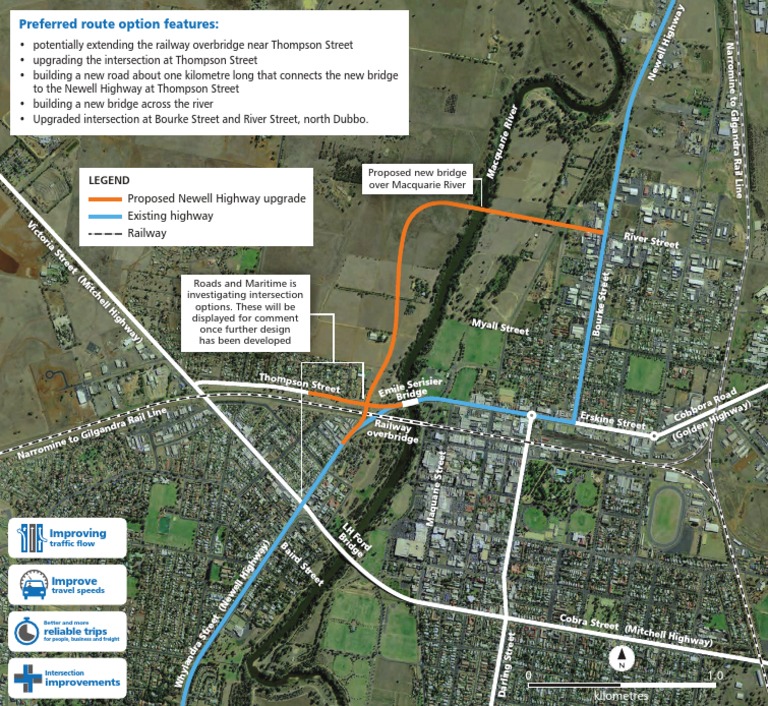 New Dubbo Bridge Map | PDF | Rail Transport | Road Transport