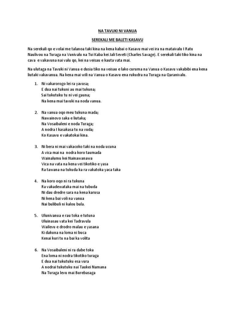 Serekali Kei Kasavu - Na Tavuki Ni Vanua | PDF | Fiji