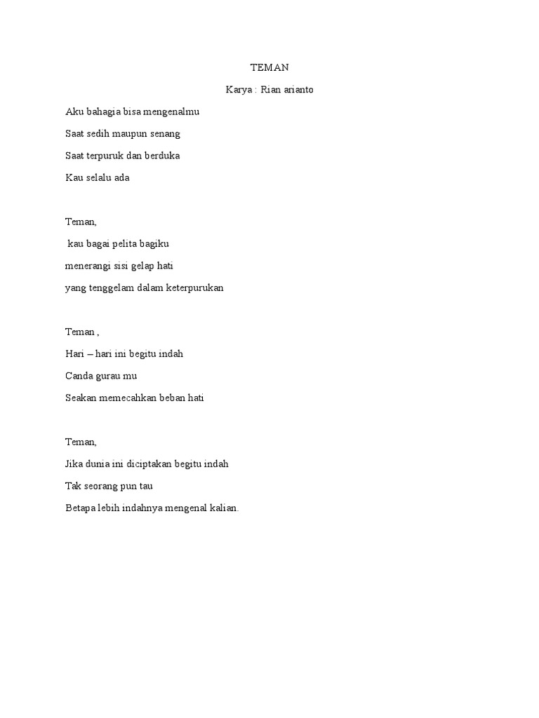 Puisi Teman | PDF