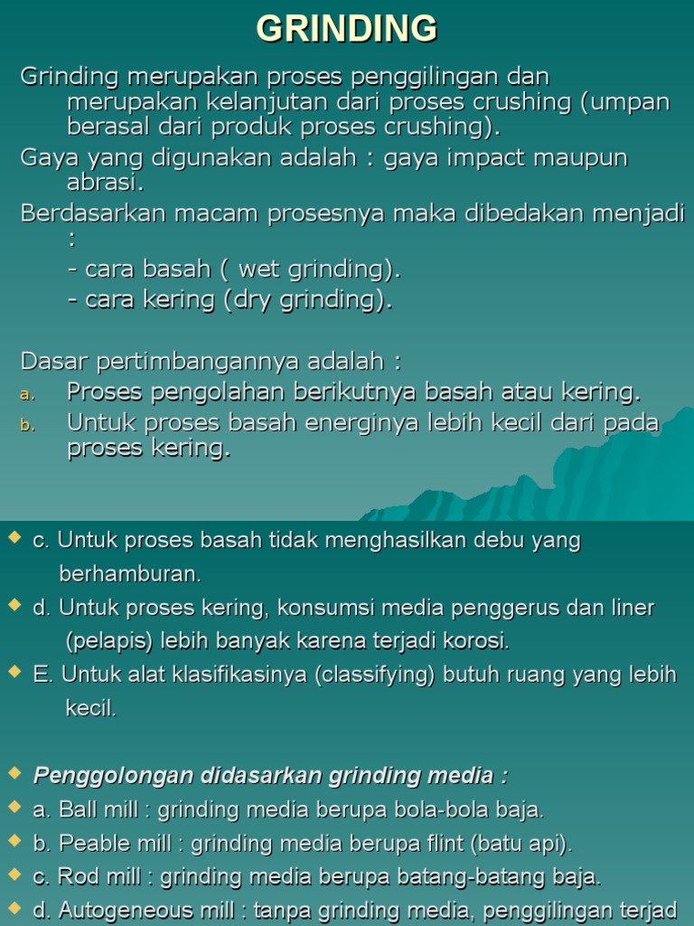 GRINDING PROSES PENGHANCURAN | PDF