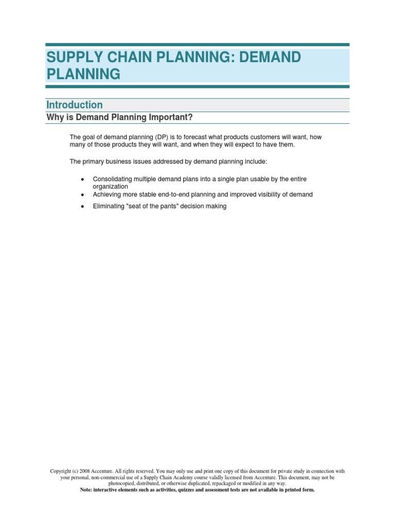Supply Chain Planning-Demand Planning PDF | PDF | Forecasting | Photocopier
