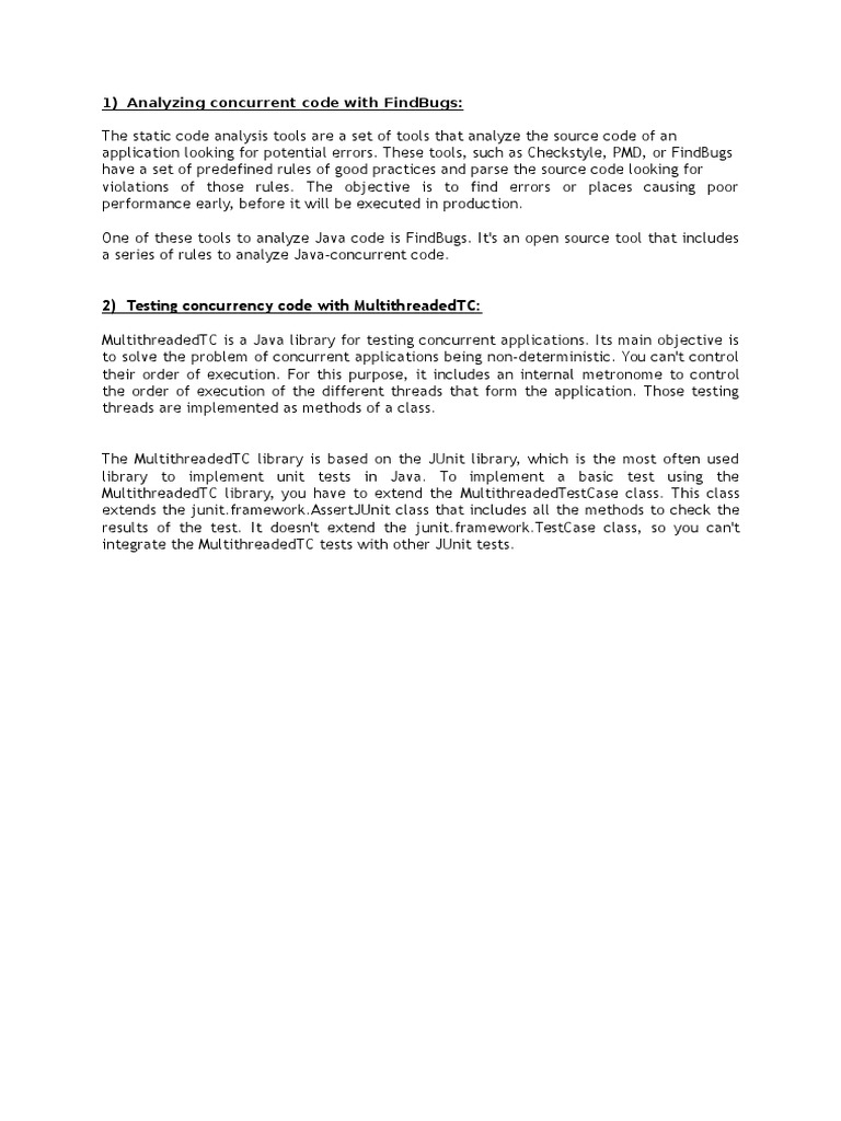 Analyzing Concurrent Java Code with FindBugs & Testing with ...