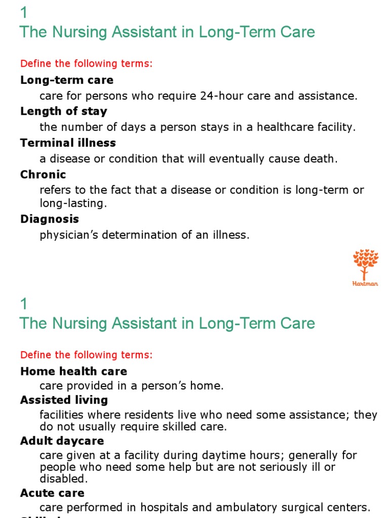 Long-Term Care Length of Stay Terminal Illness Chronic: Define The ...