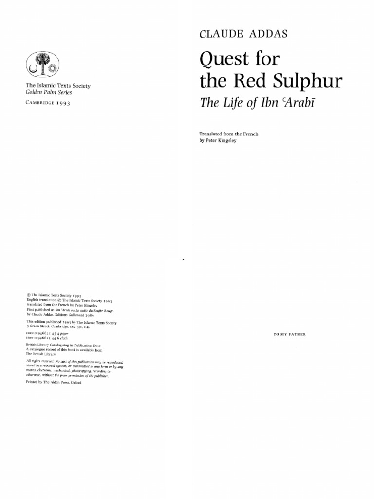 Quest For The Red Sulphur by Claude Addas | PDF