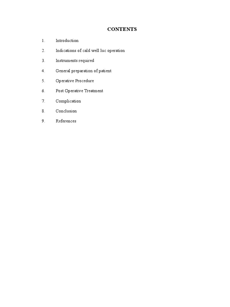 Caldwell Luc Operation | PDF | Human Head And Neck | Diseases And Disorders