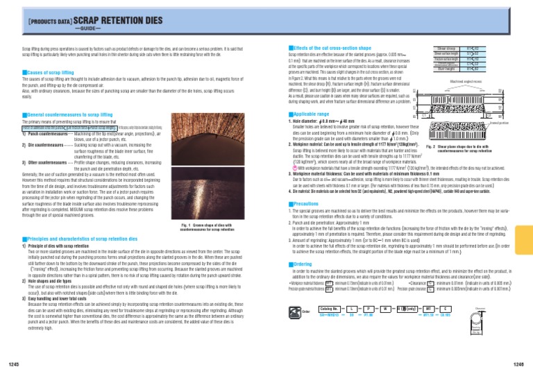 Scrap Retention Dies | PDF | Machining | Crafts