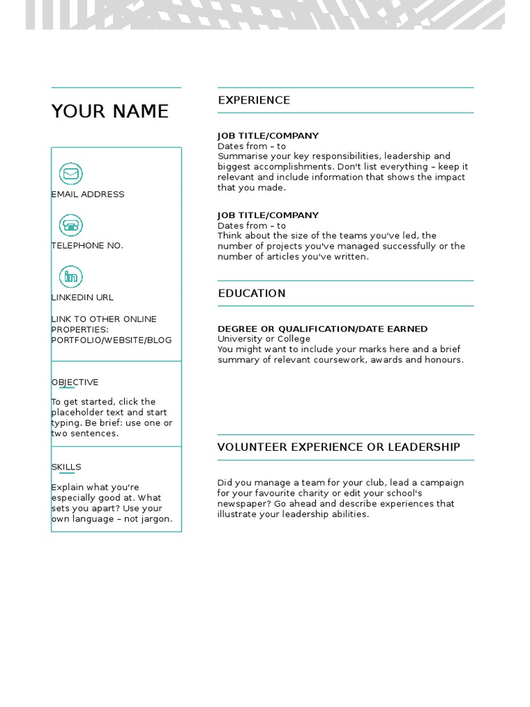 Template For CV | PDF