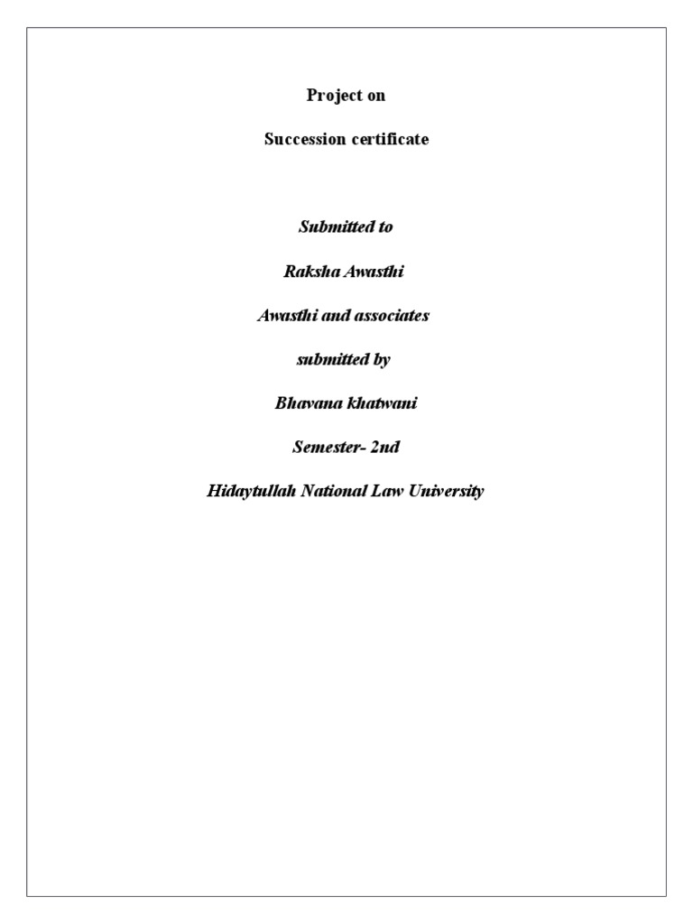 Understanding Succession Certificates | PDF | Probate | Jurisdiction