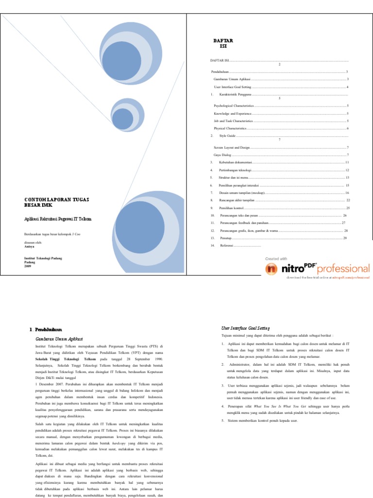 Contoh Laporan Tugas Besar Imk | PDF