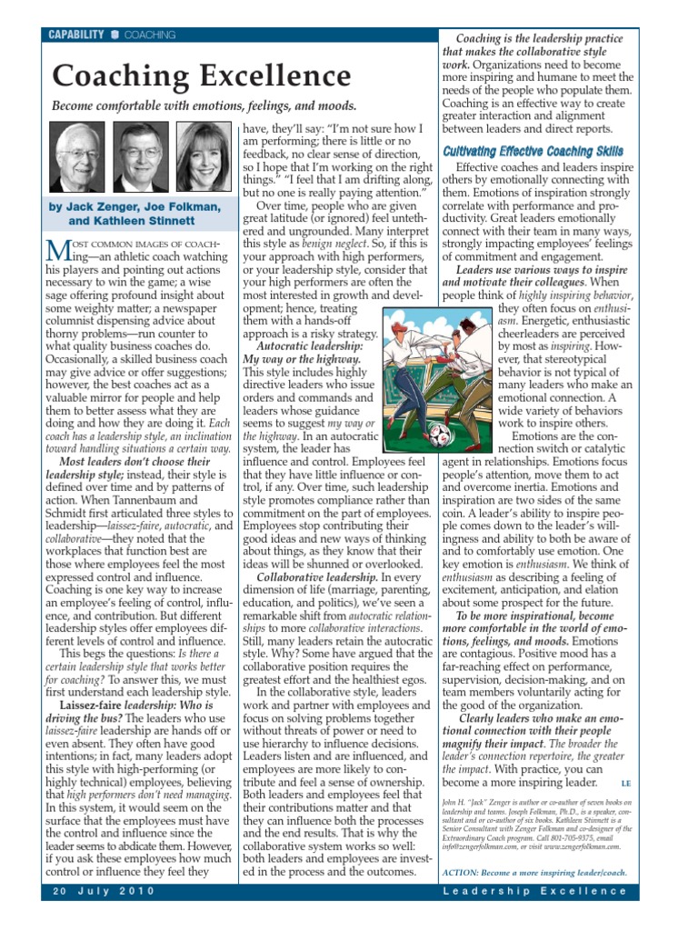 Coaching Excellence | PDF | Leadership | Emotions