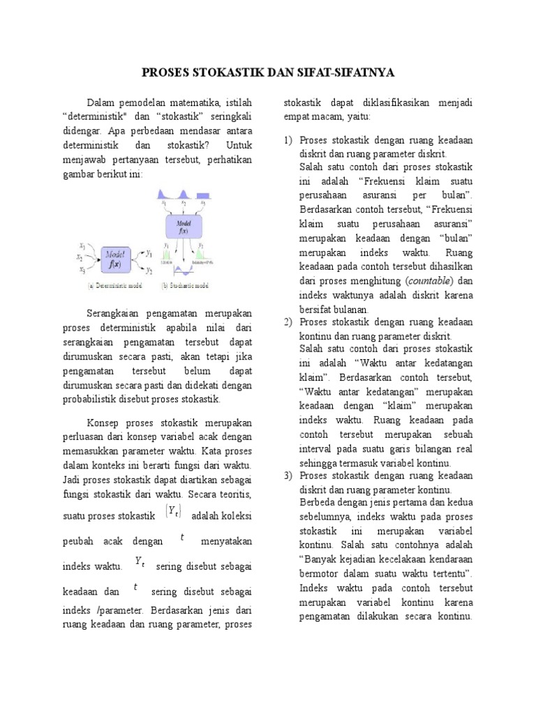 Proses Stokastik dan Sifat-Sifatnya | PDF | Metode & Bahan Ajar
