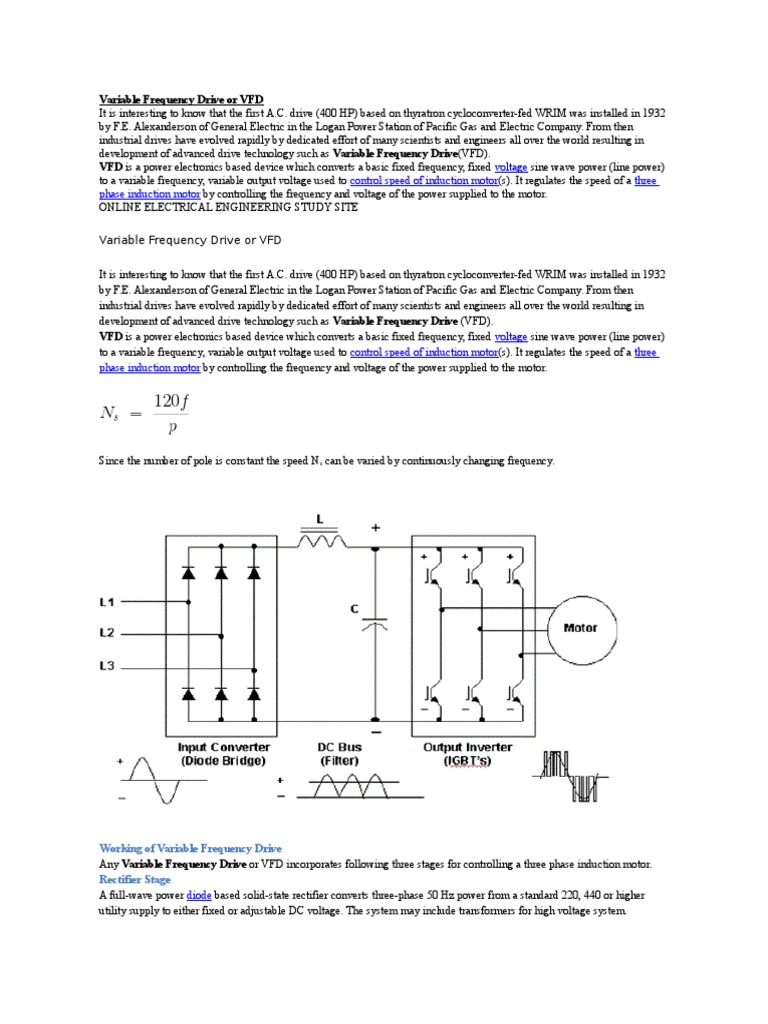 Variable Frequency Drive or VFD | PDF | Power Inverter | Power Electronics