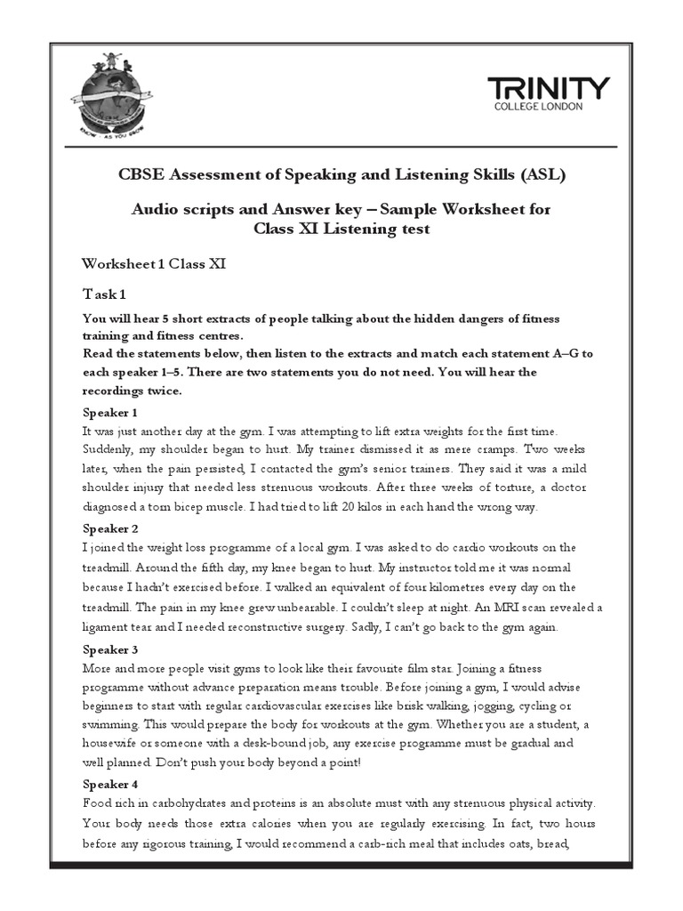 Sample Audio Scripts Key Class XI | PDF | Coral Reef | Meat