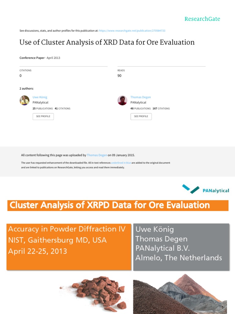 Cluster Analysis for Ore Evaluation | PDF | Principal Component Analysis | Cluster Analysis