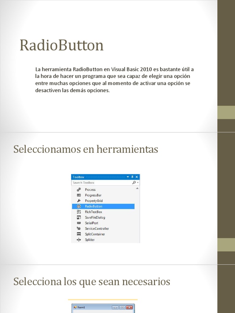 Ejemplo de RadioButton | PDF