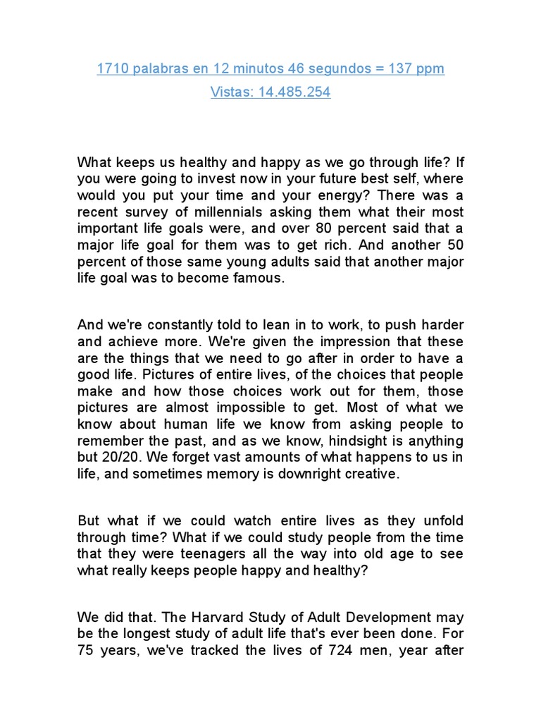 22) What Makes A Good Life Lessons From The Longest Study On Happiness ...