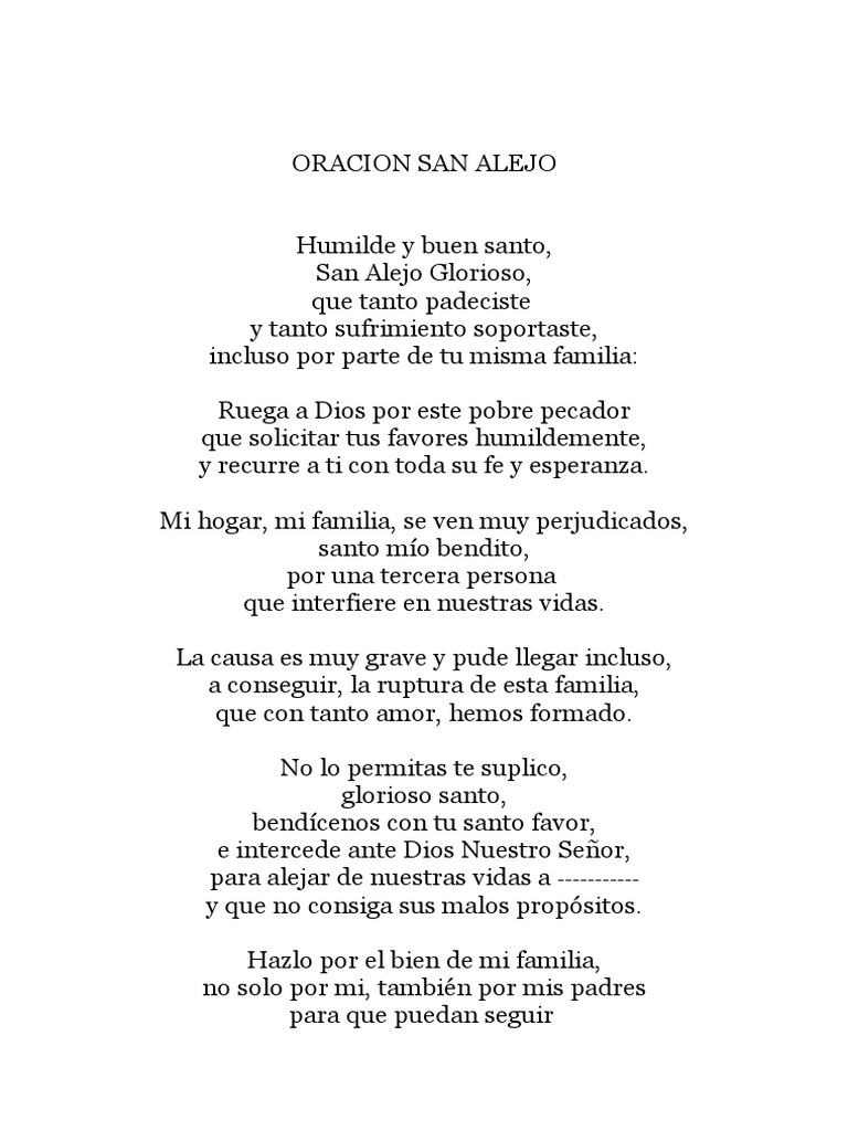 Oracion de San Alejo