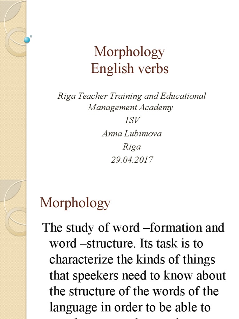 Morphology | PDF | Verb | Syntax