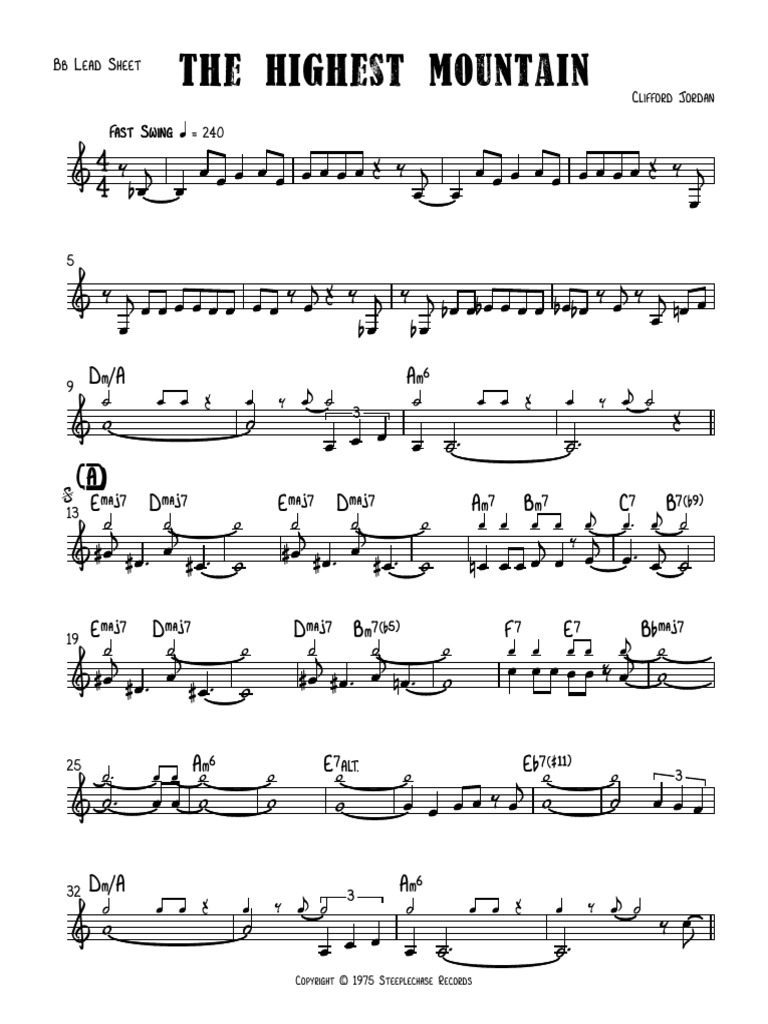 The Highest Mountain - BB Lead Sheet PDF | PDF