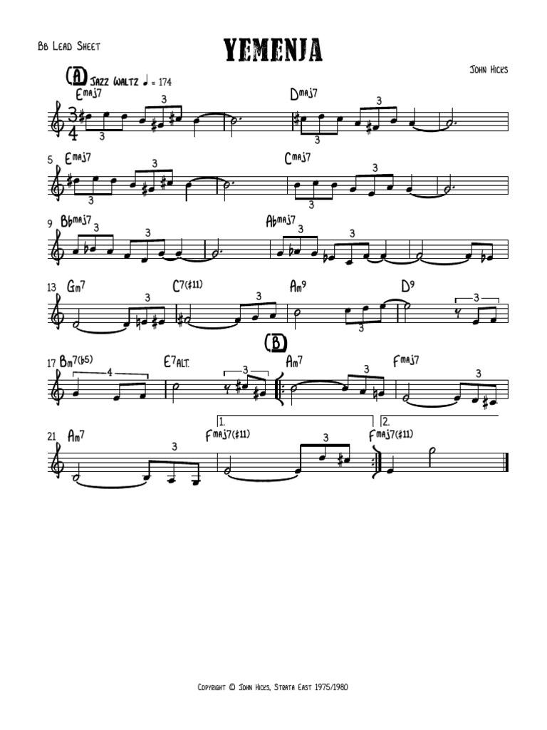 Yemenja - BB Lead Sheet PDF | PDF