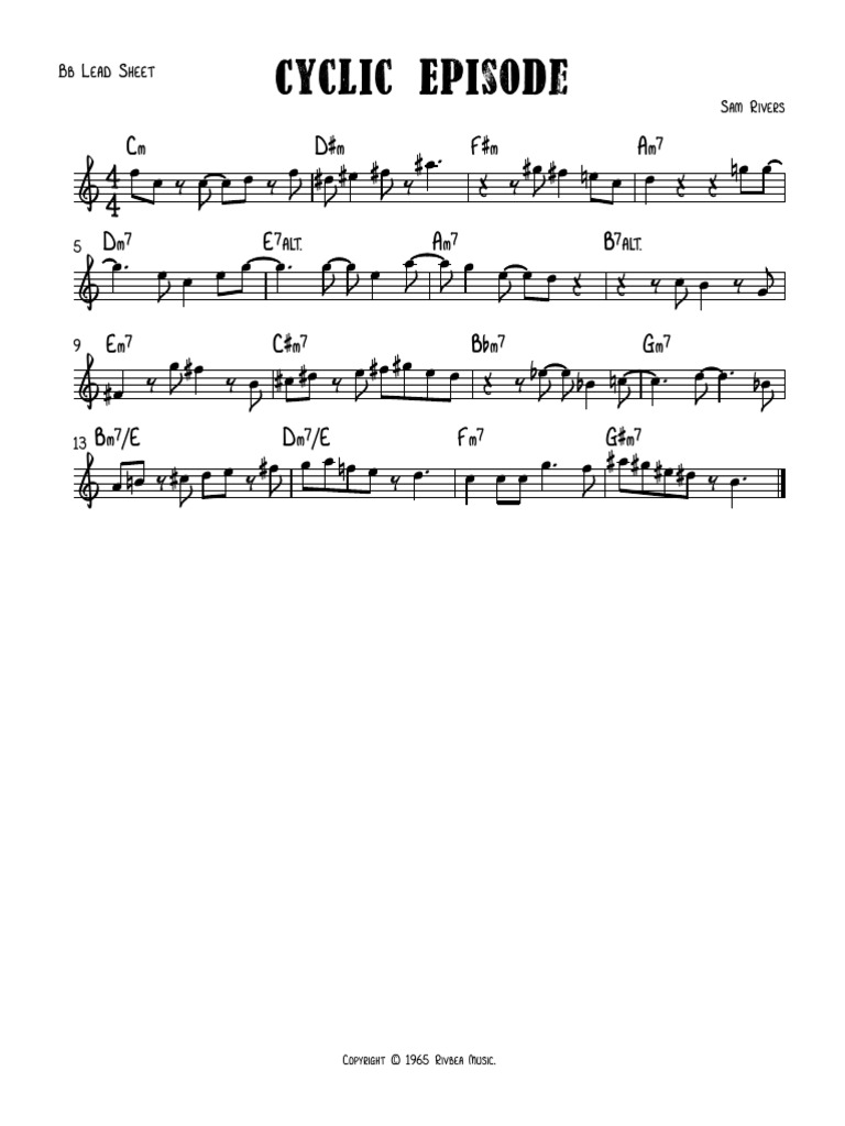 Cyclic Episode - BB Lead Sheet PDF | PDF