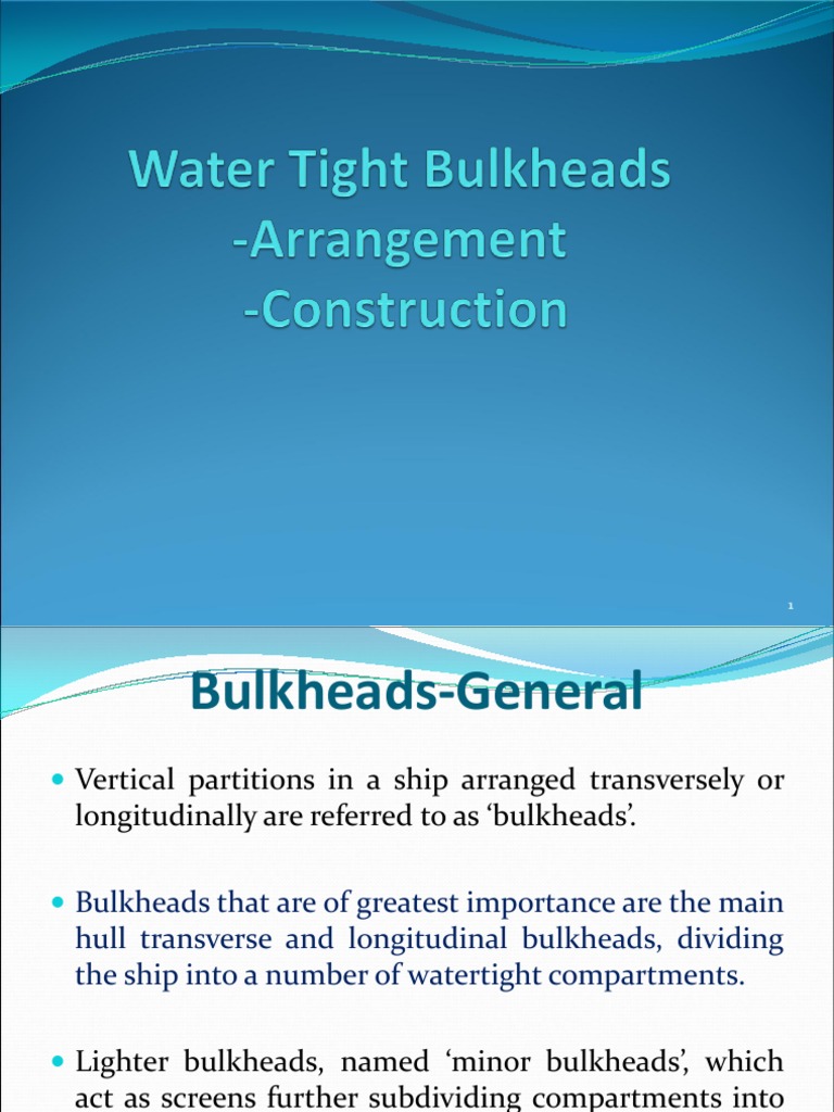 Phase 1 - Watertight Bulkheads | PDF | Ships | Watercraft