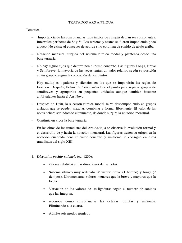 Tratados Ars Antiqua | PDF | Ritmo | Notación