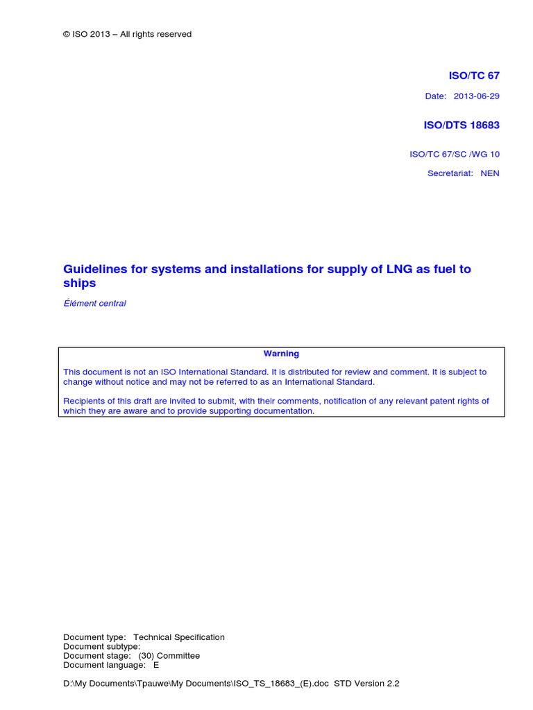Iso DTS 18683 | PDF | Fuel Oil | Risk