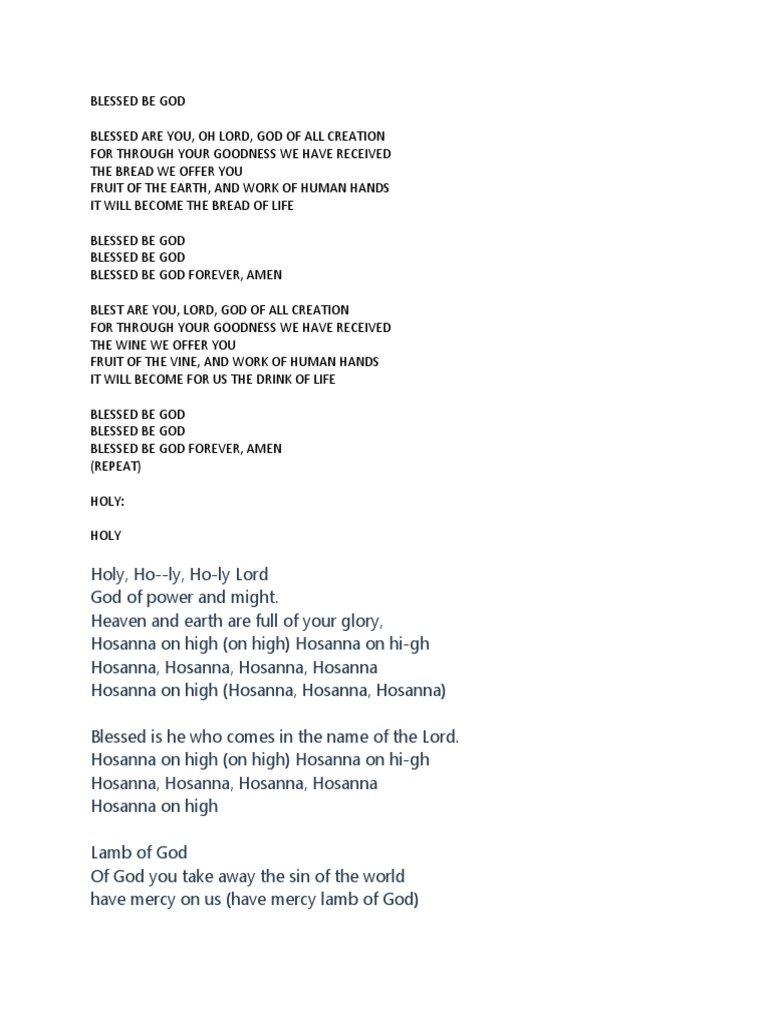 Blessed Be God | PDF